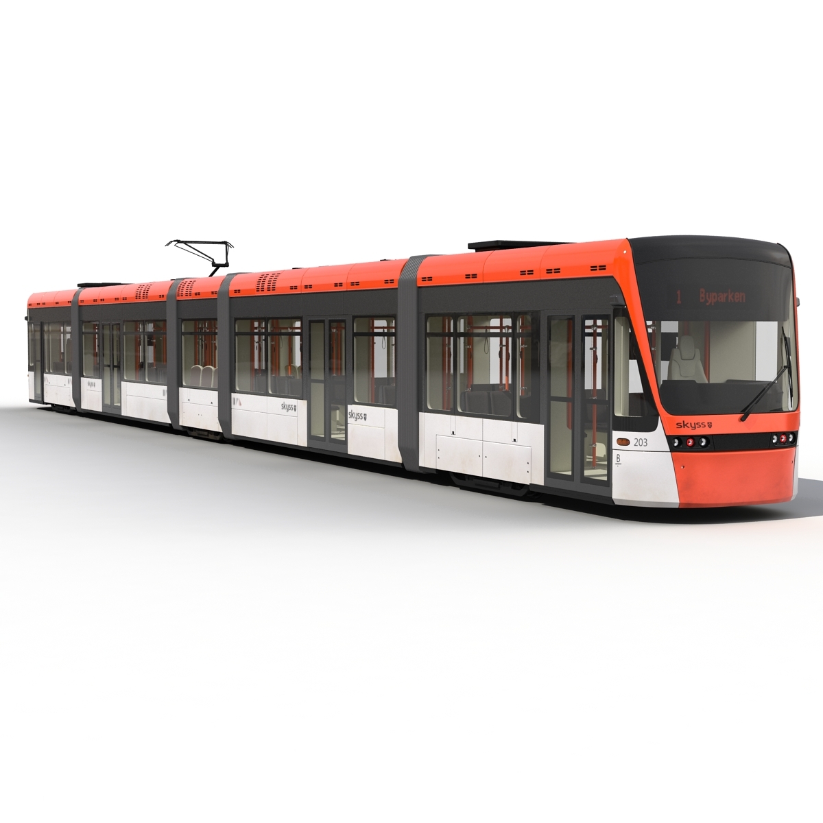3d model light rail train bybanen