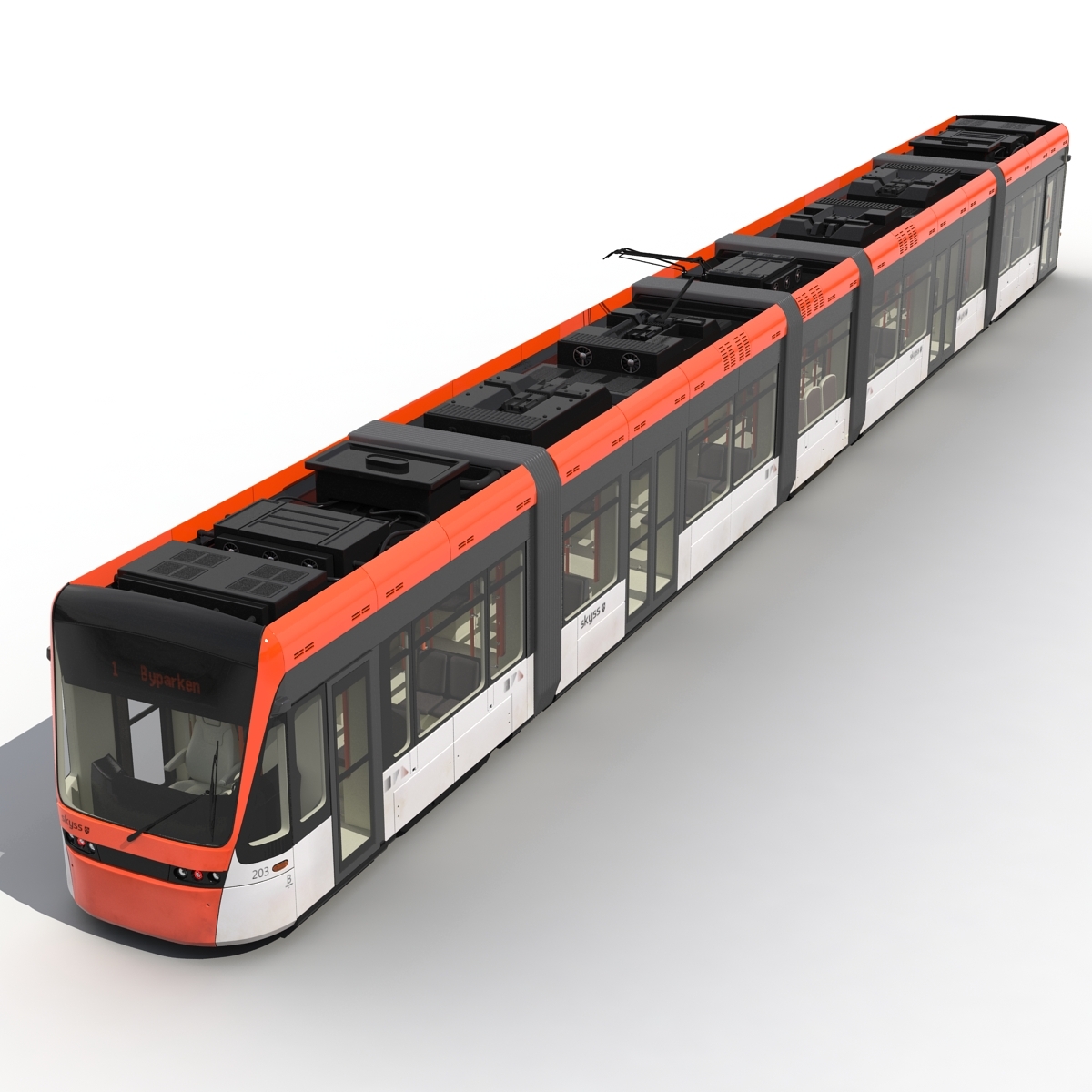 3d model light rail train bybanen