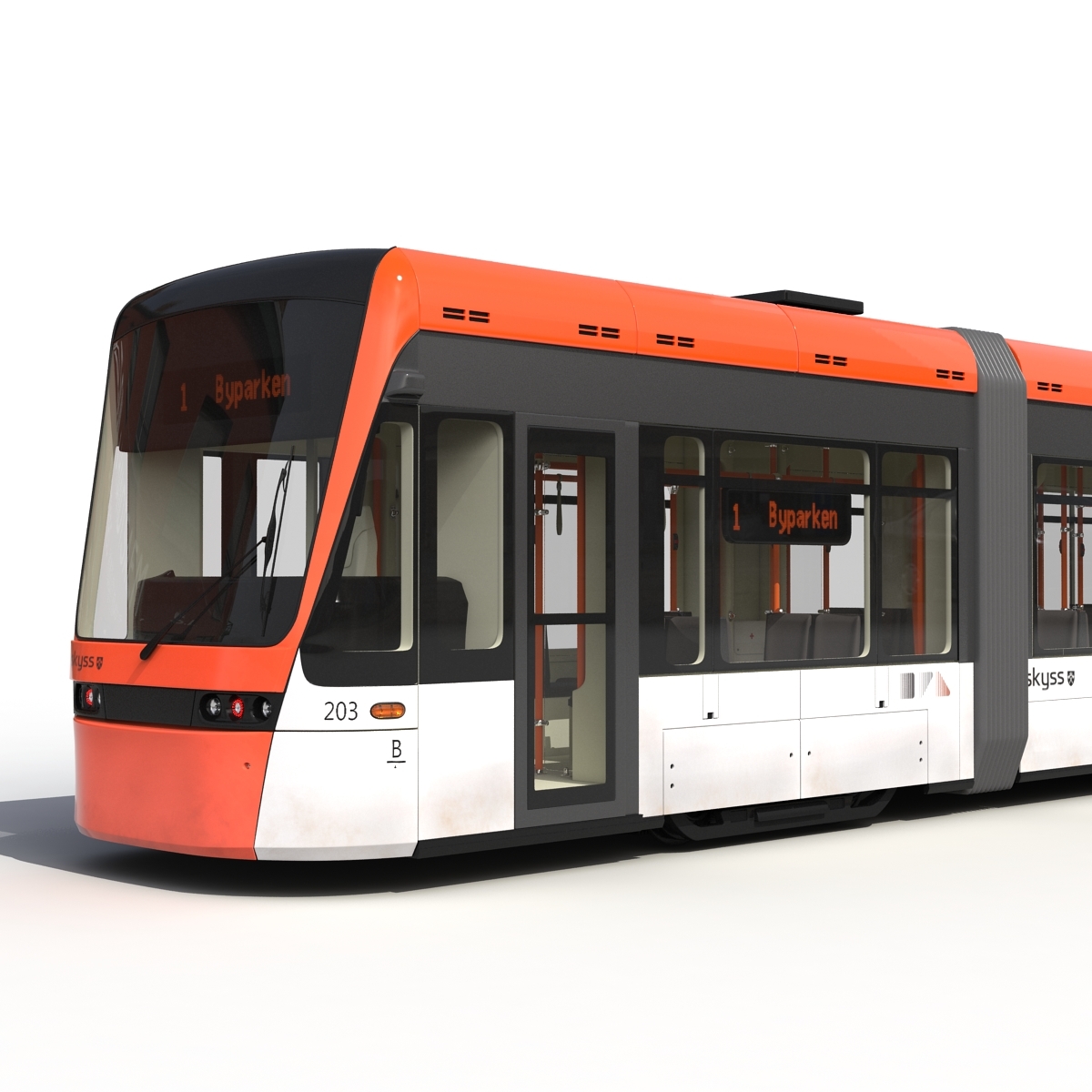 3d model light rail train bybanen