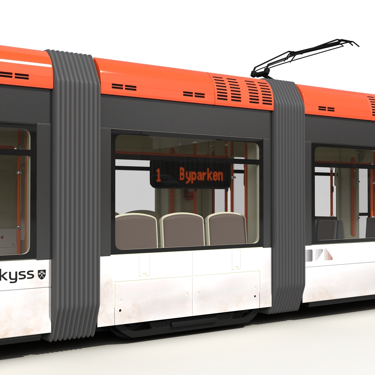 3d model light rail train bybanen