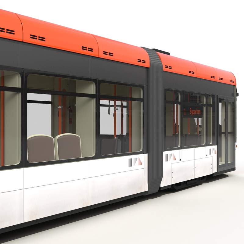 3d model light rail train bybanen