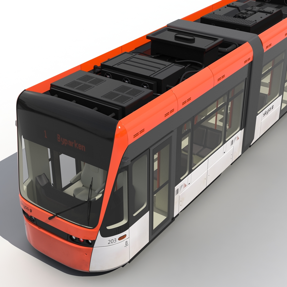 3d model light rail train bybanen