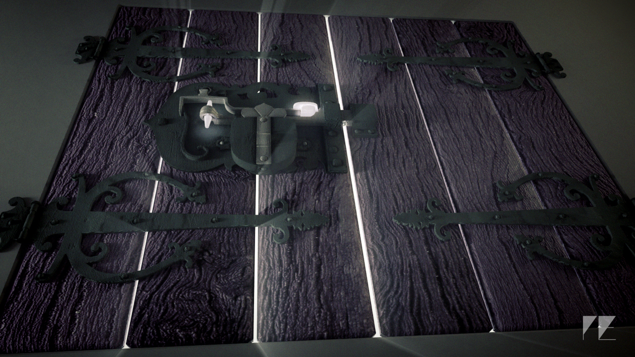 whimsical fantasy trap door lock 3d obj