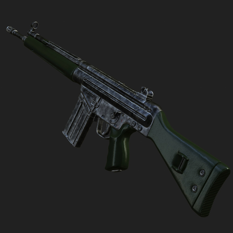 hk g3a3 rifle 3d model