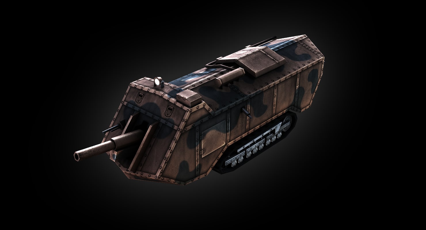 3d saint chamond tank model