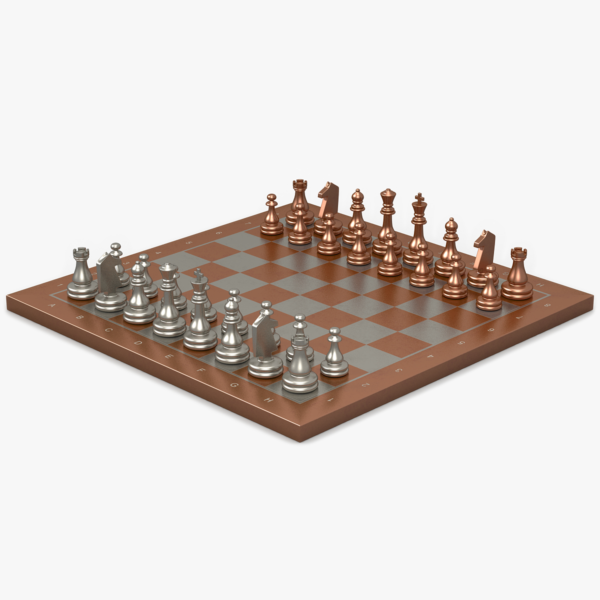 copper chessboard 3d model