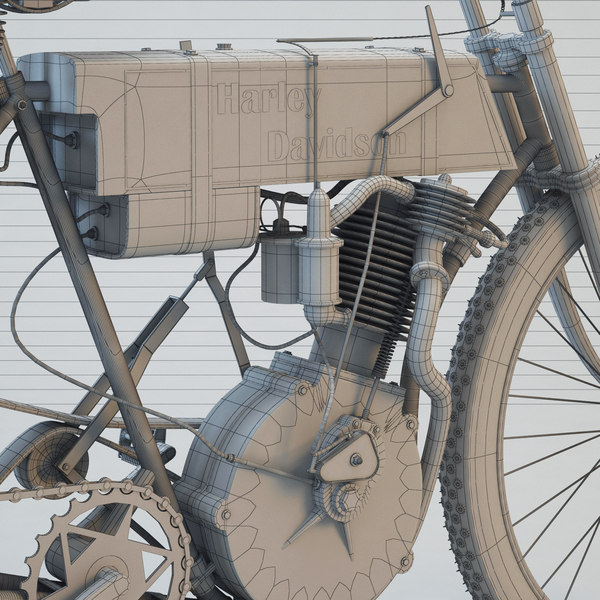 3d harley davidson 1905 motorcycle motor