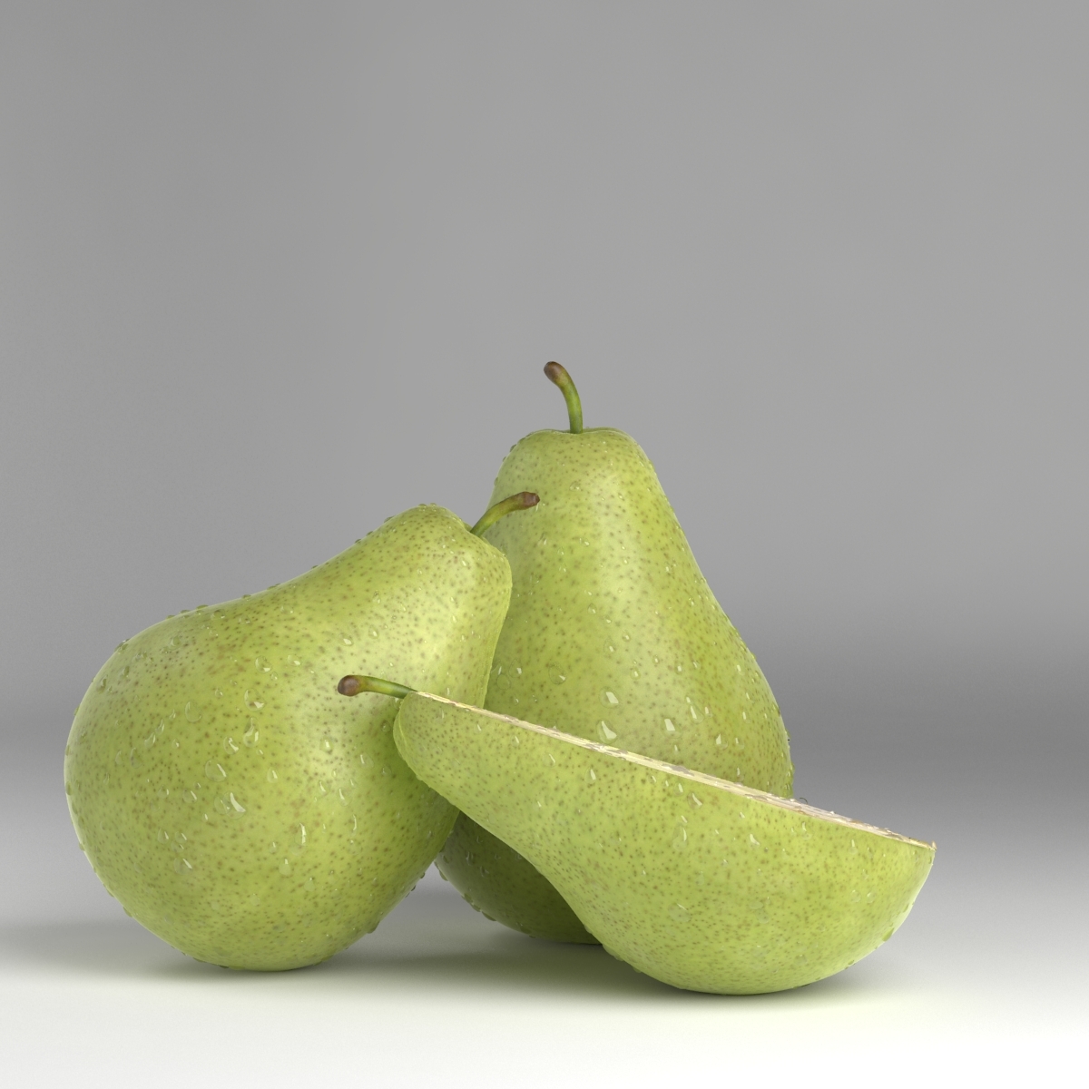 3d model of photorealistic pears realistic