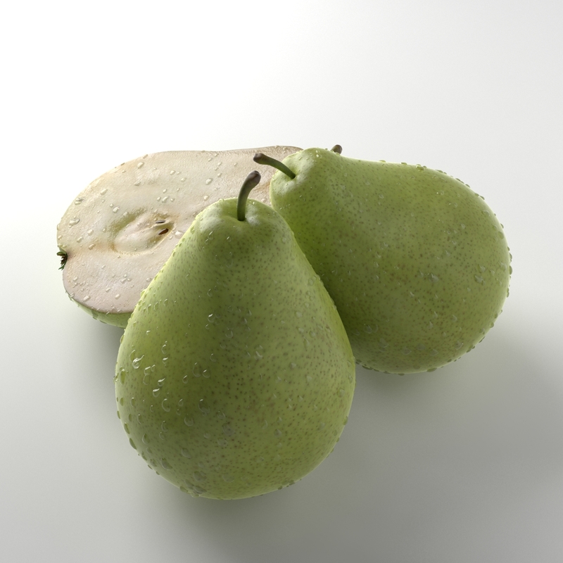 3d model of photorealistic pears realistic