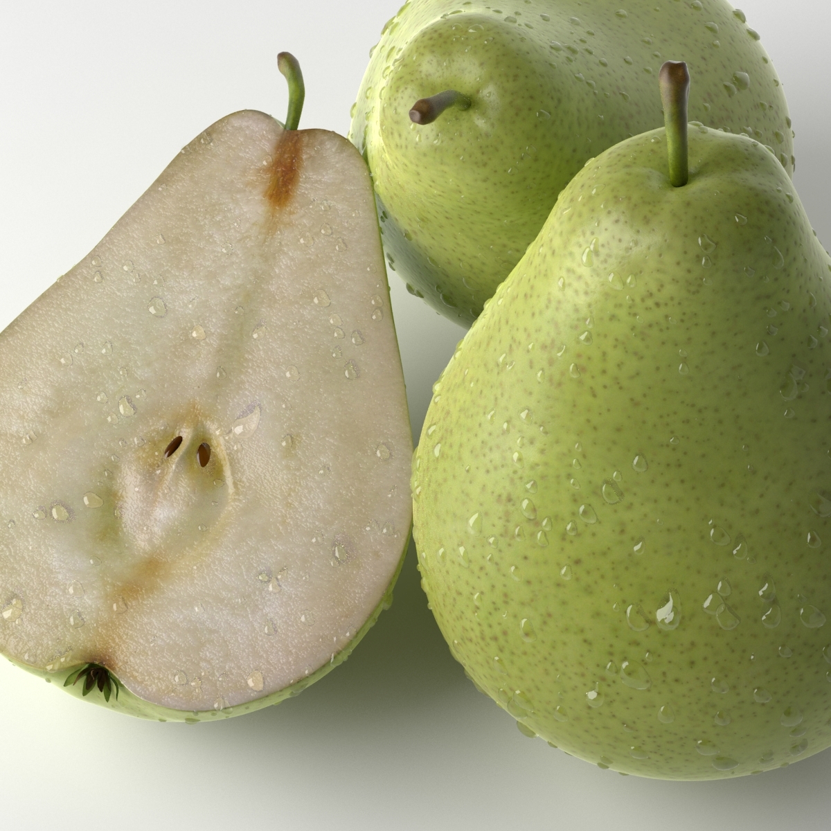 3d model of photorealistic pears realistic