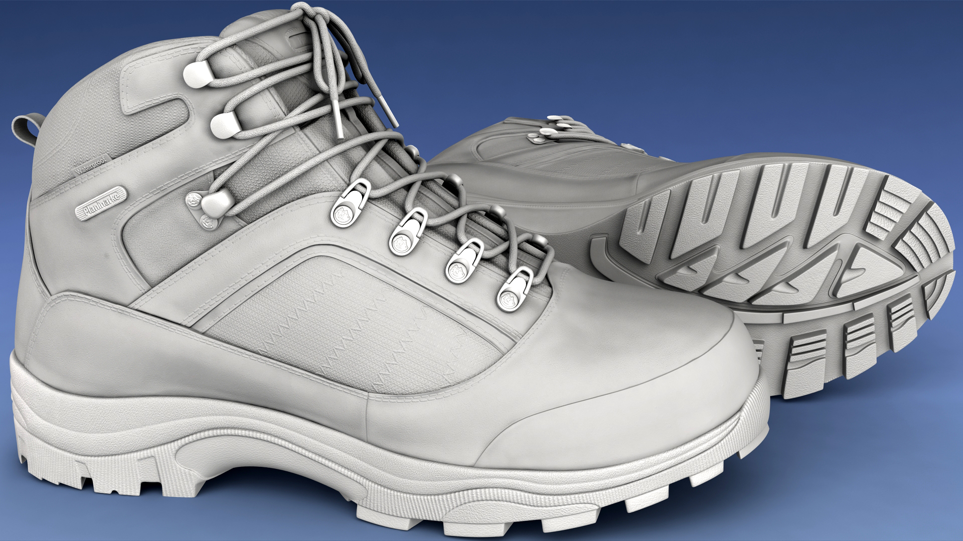 realistic hiking boots 3d max