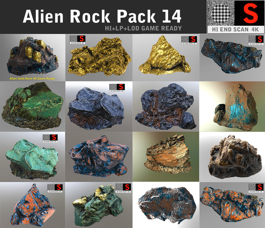 3d model of alien rock pack 14
