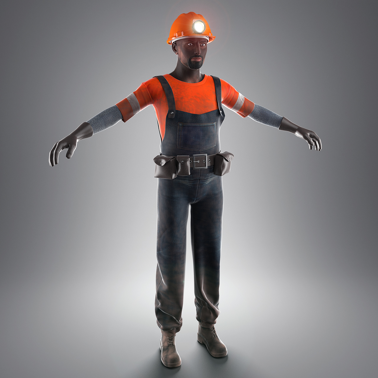 3d model miner worker helmet