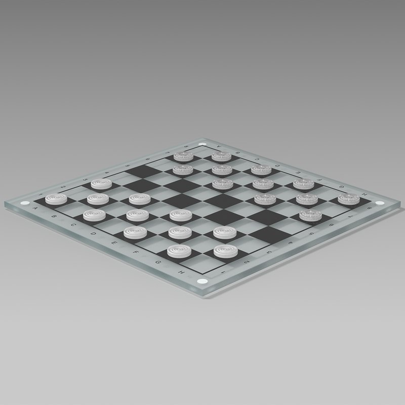 3d model glass checkerboard objects