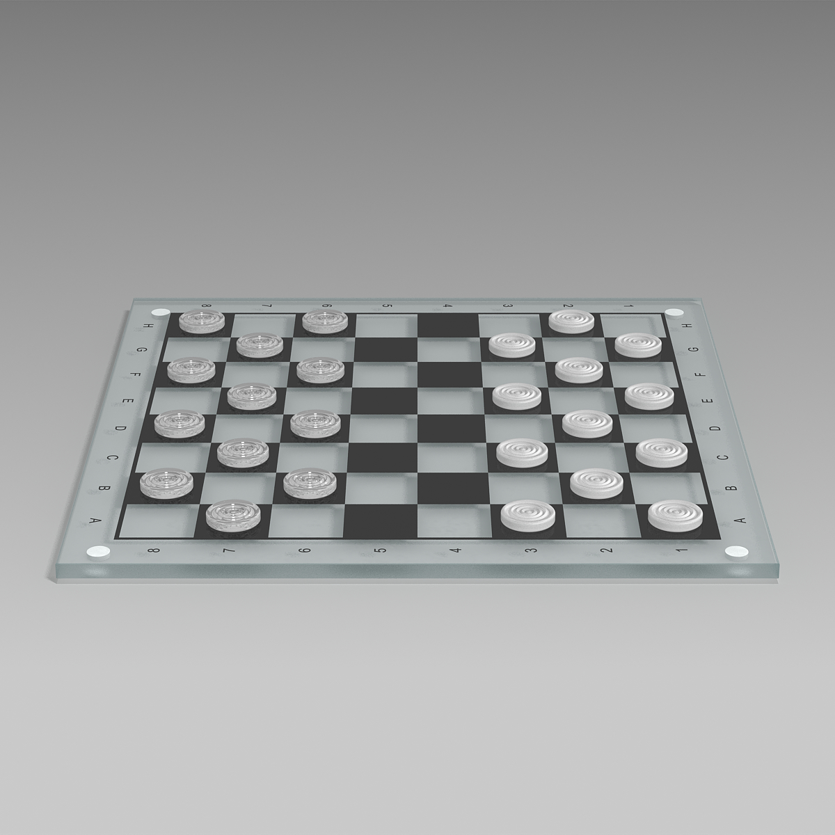 3d model glass checkerboard objects