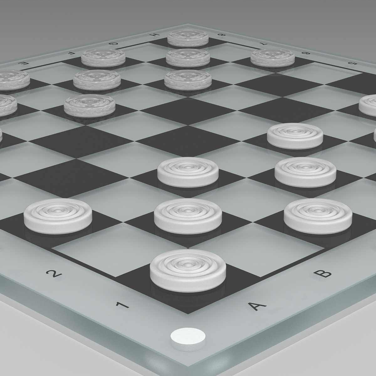 3d model glass checkerboard objects