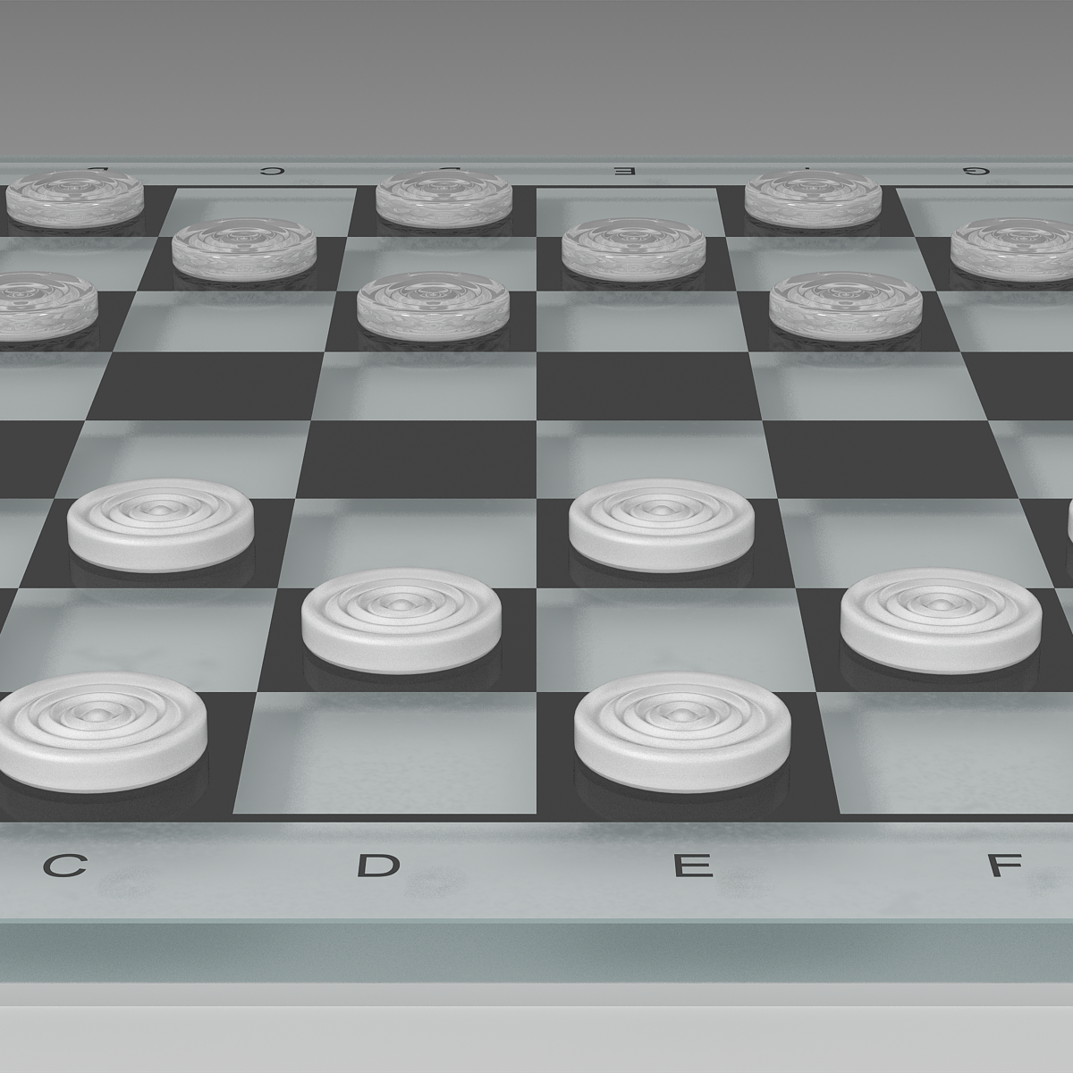 3d model glass checkerboard objects