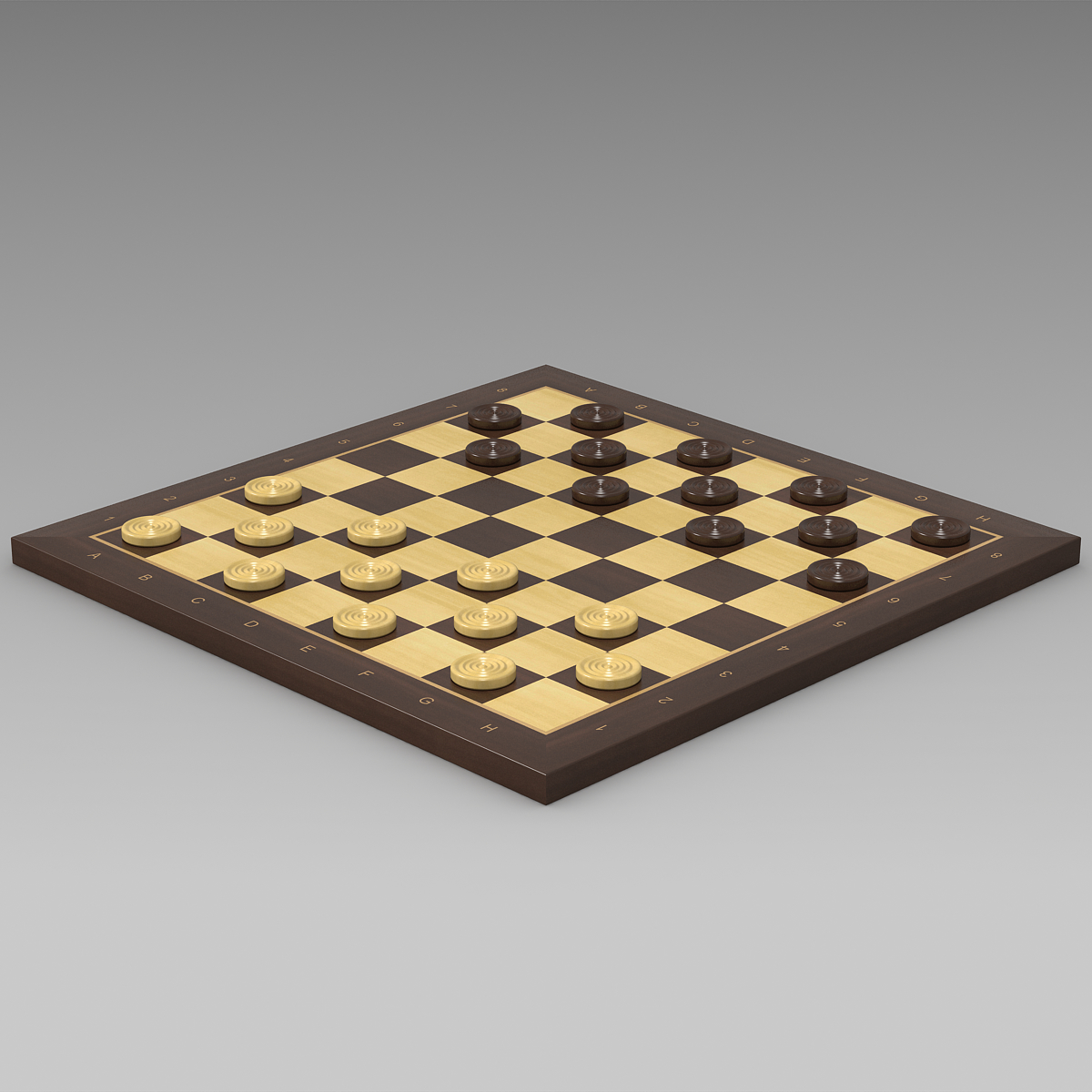 3ds max wood checkerboard objects