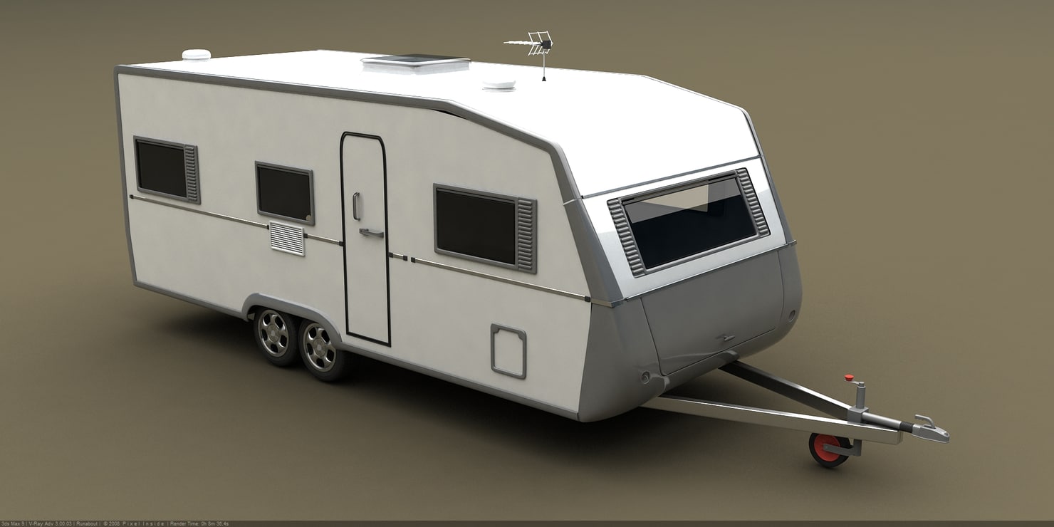 3d model caravan trailer