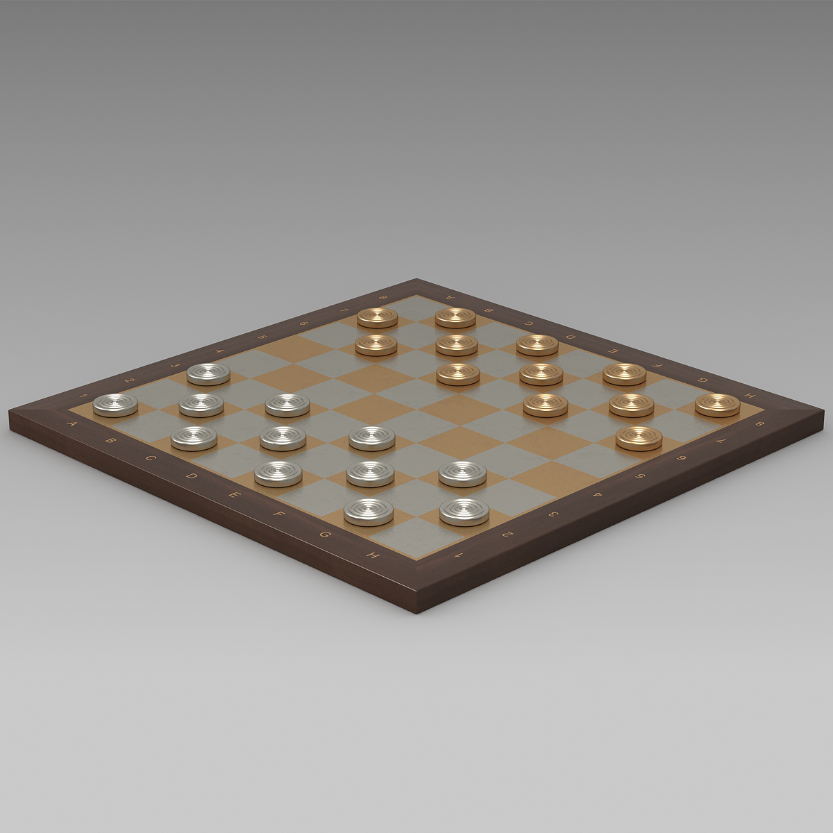 metal checkerboard silver 3d max