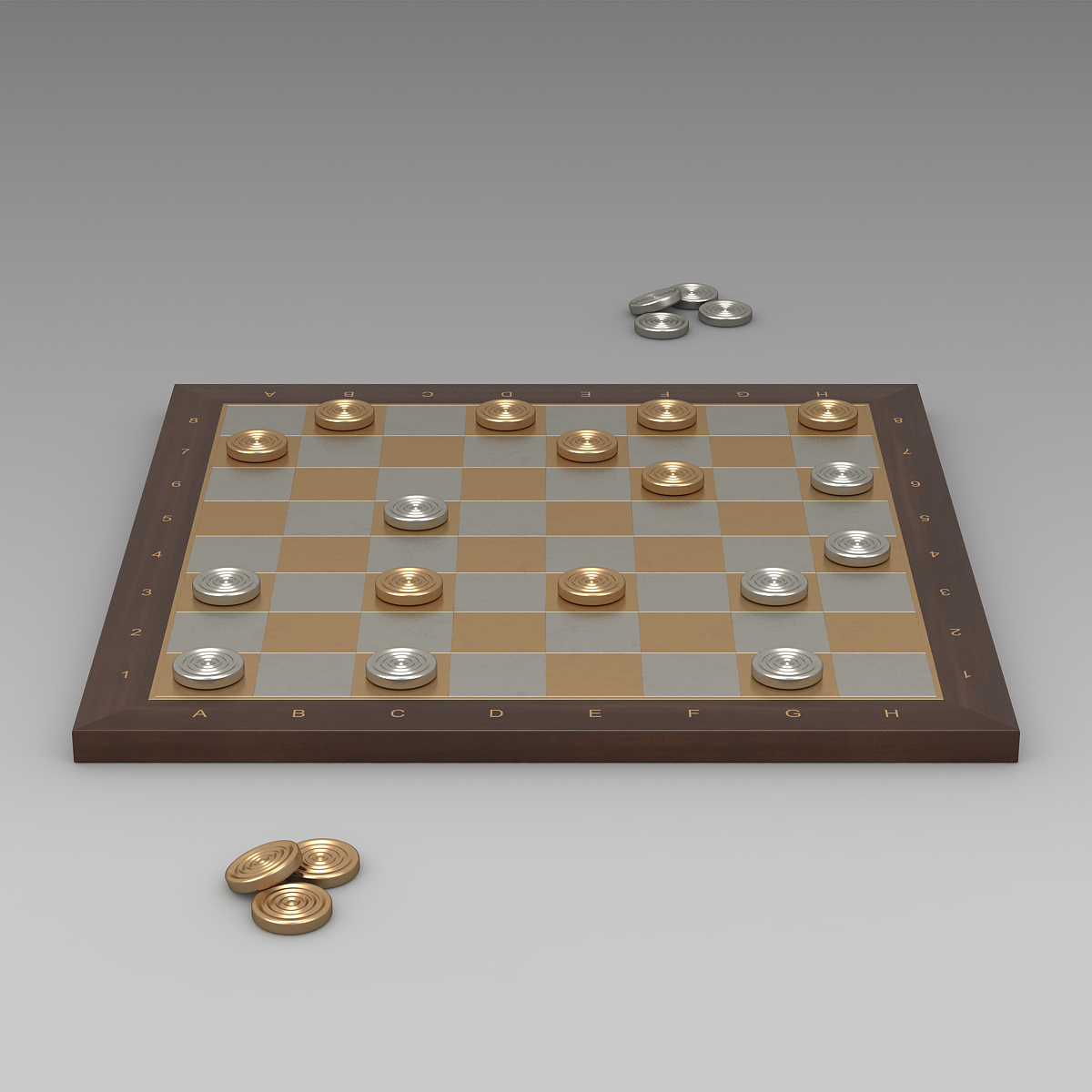 metal checkerboard silver 3d max