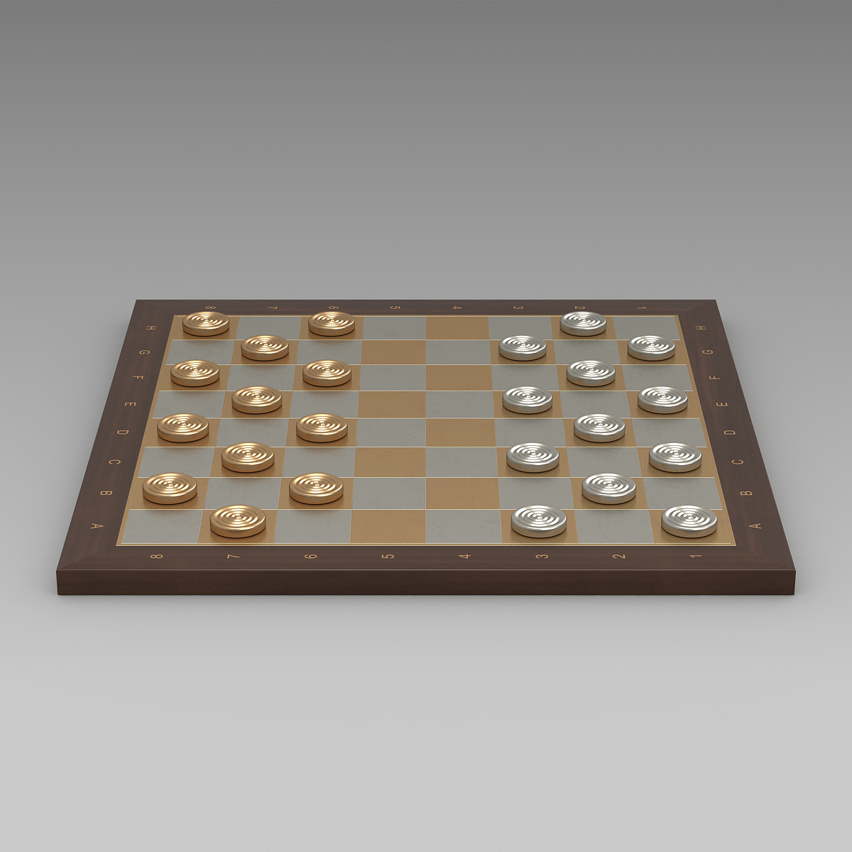 metal checkerboard silver 3d max