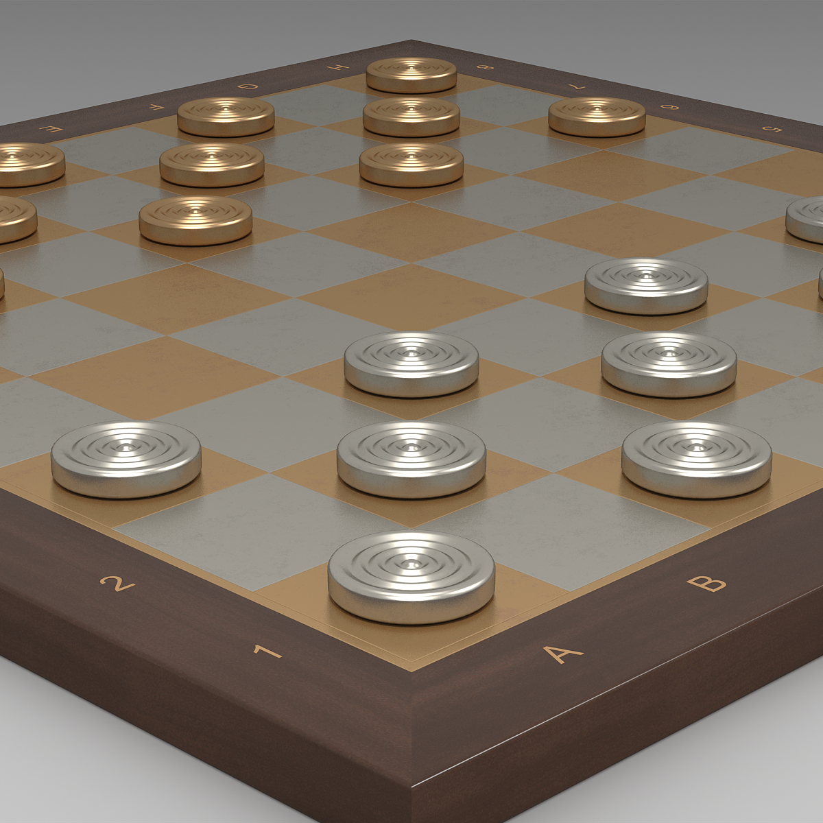 metal checkerboard silver 3d max