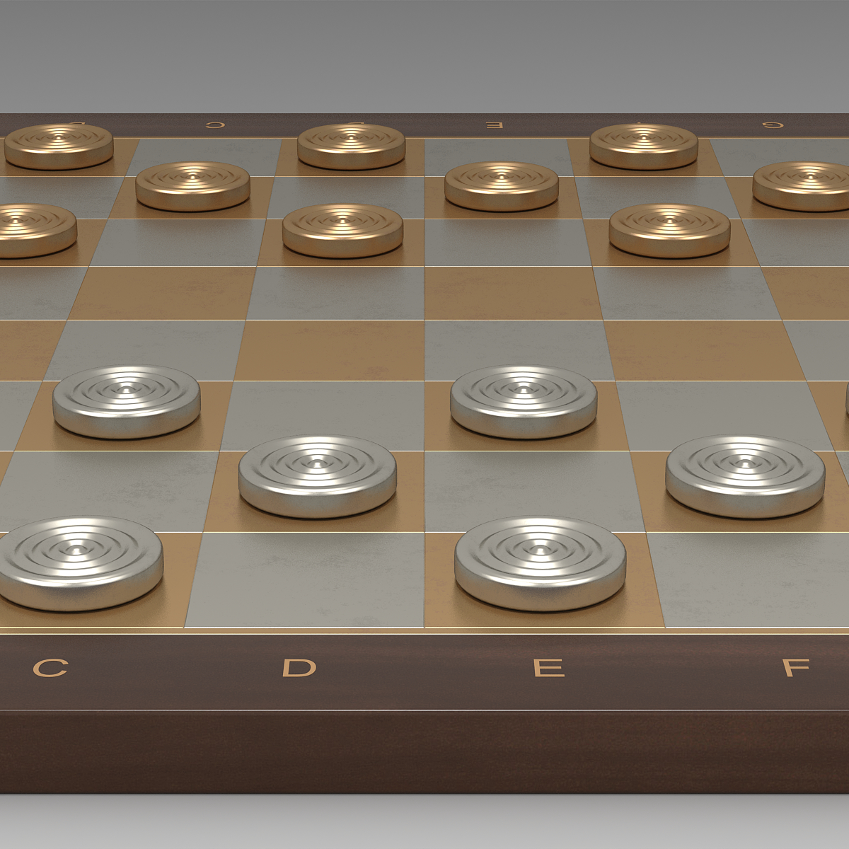 metal checkerboard silver 3d max