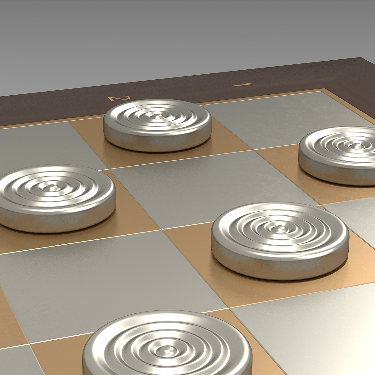 metal checkerboard silver 3d max