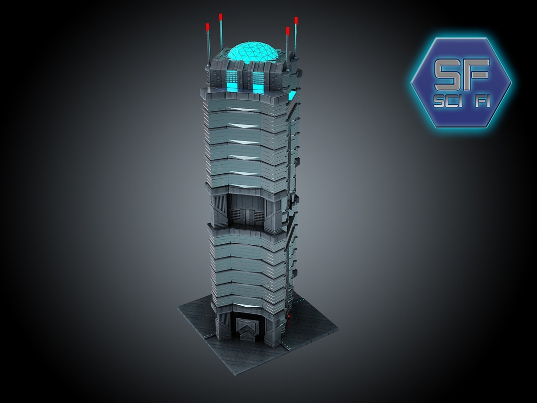 3d model sci fi futuristic building