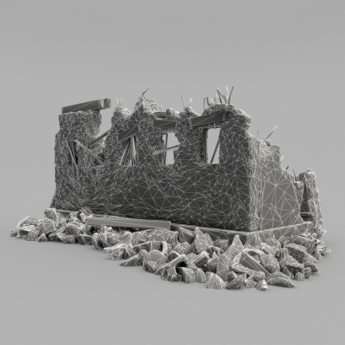 3d model ruins building