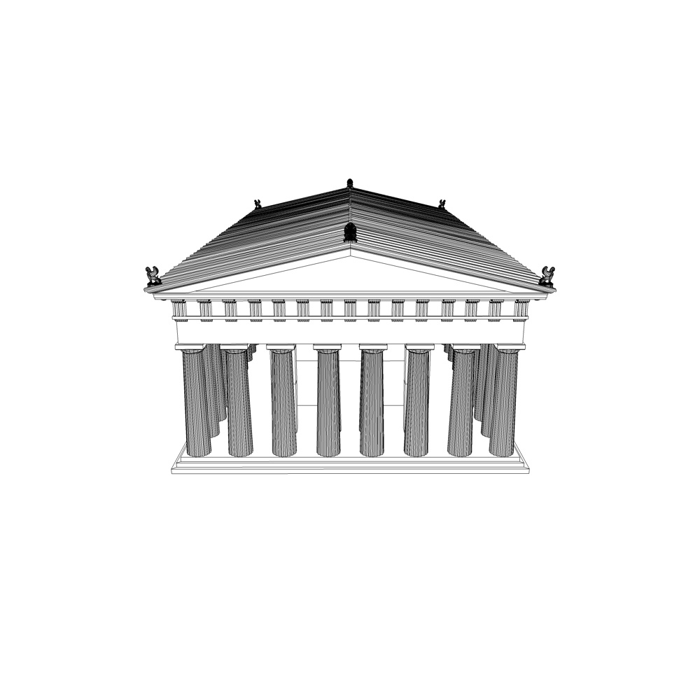 doric order greek temple 3d obj
