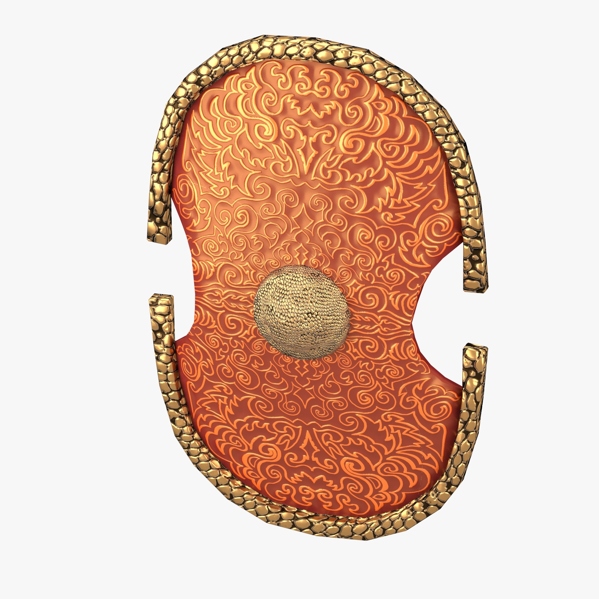 3d shield curved ornament
