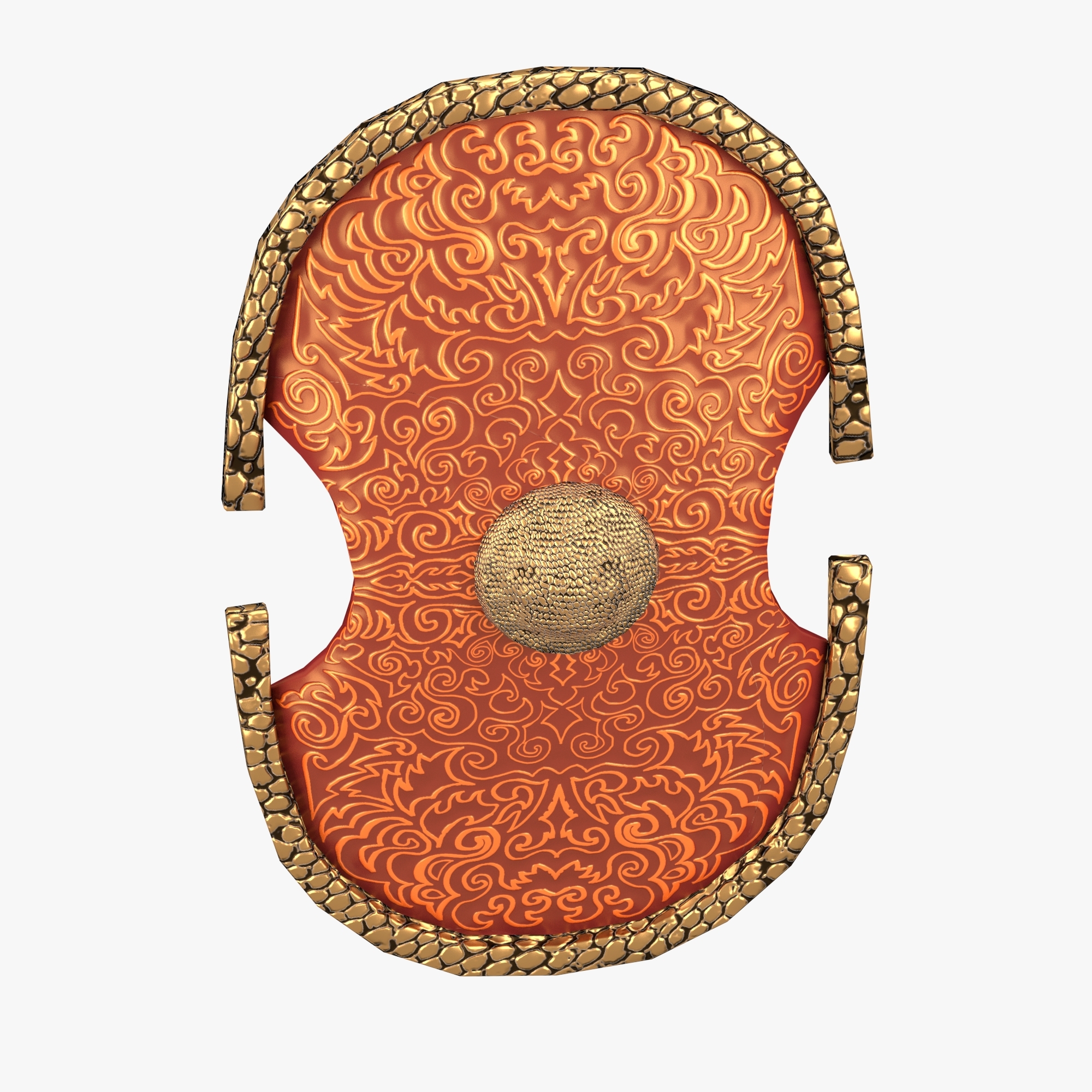 3d shield curved ornament
