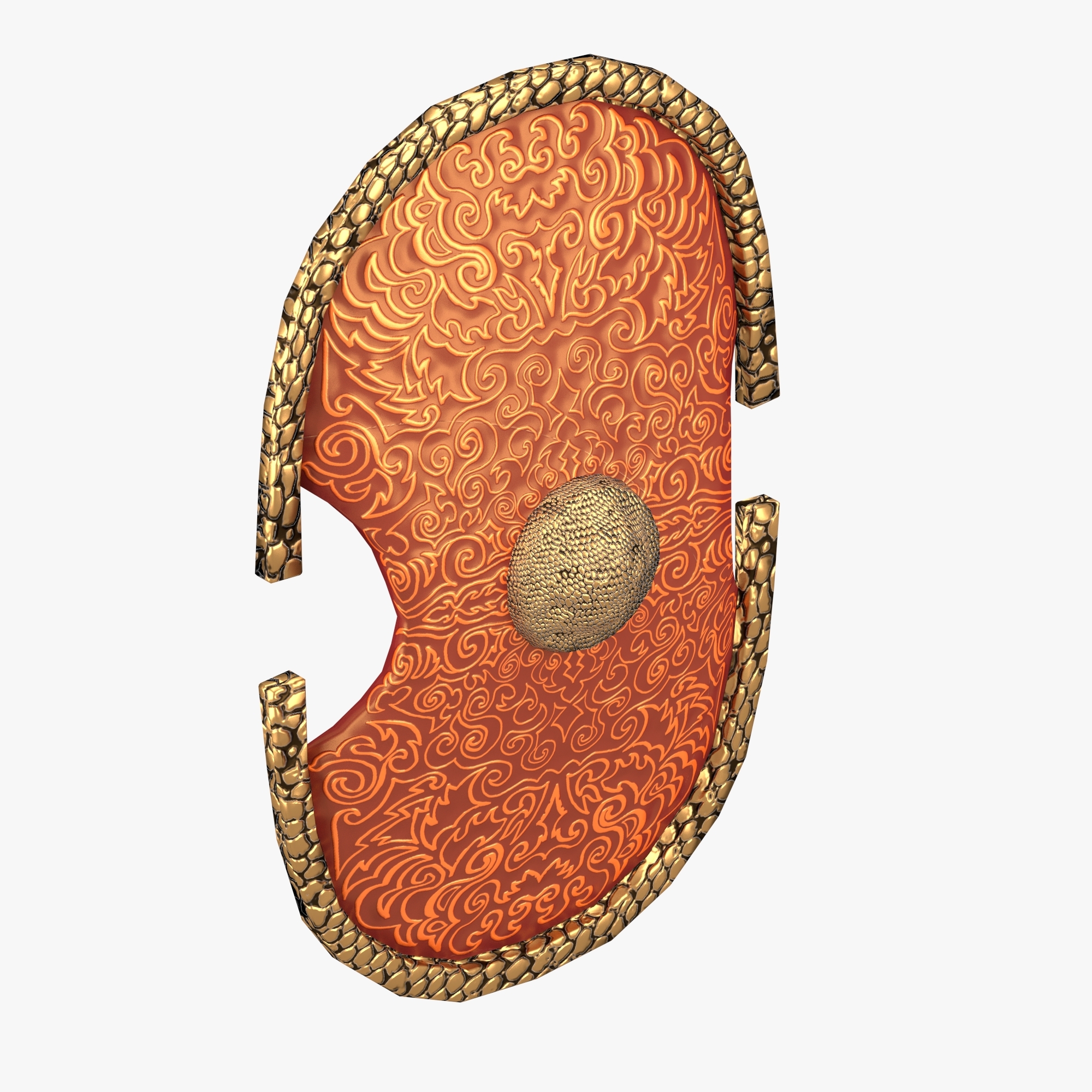 3d shield curved ornament