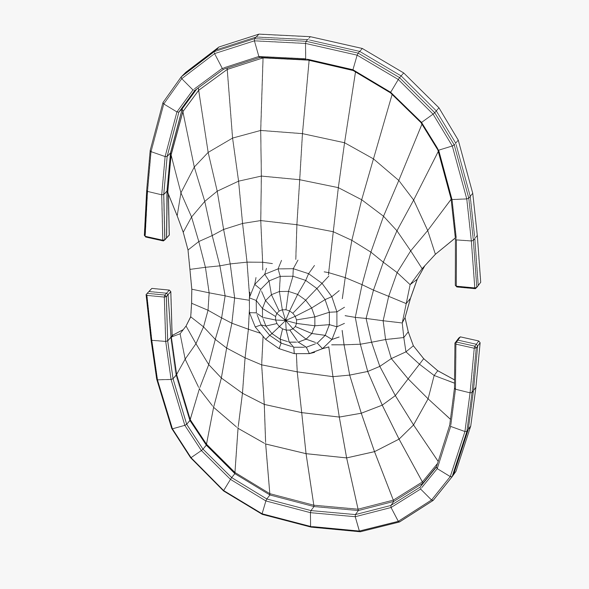 3d shield curved ornament