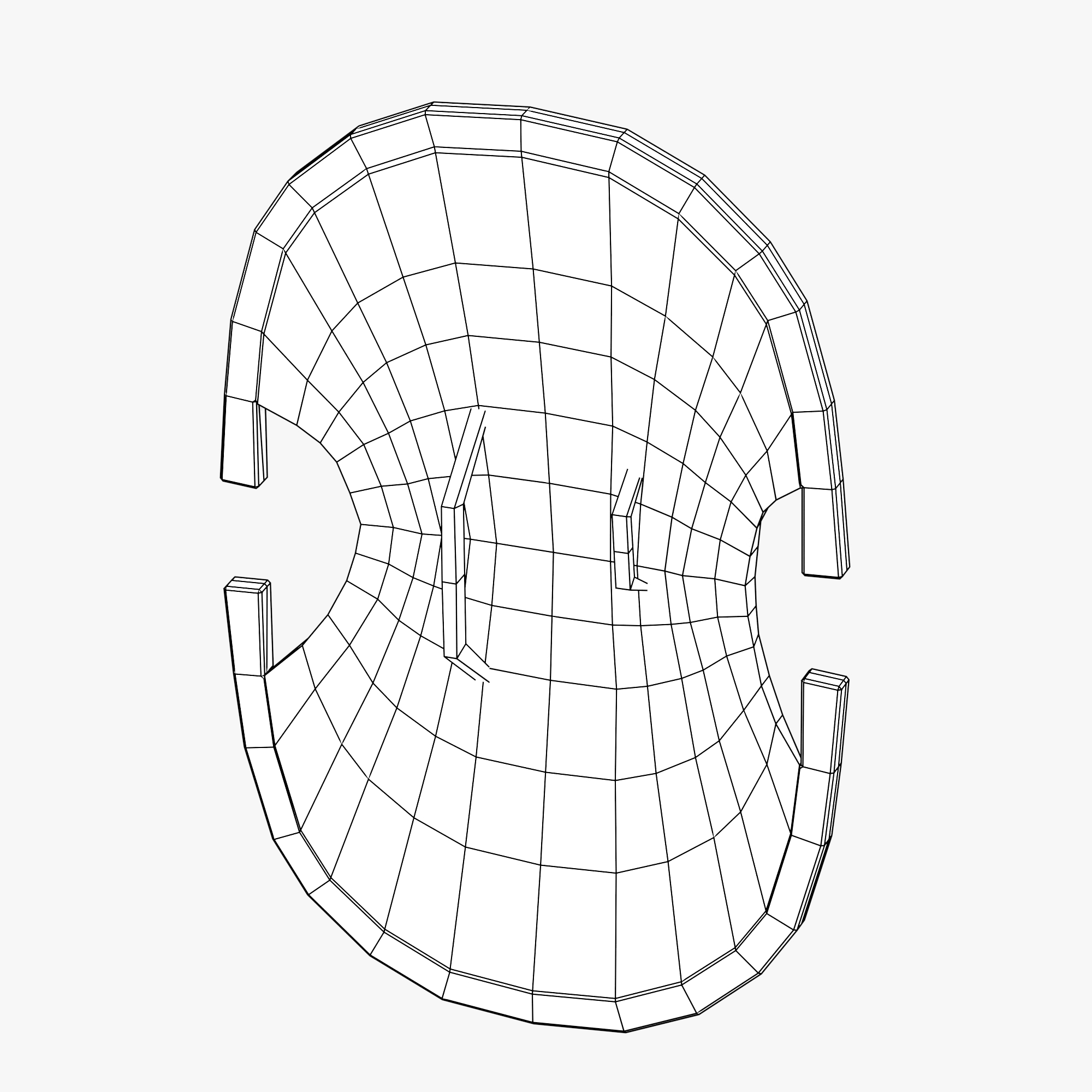 3d shield curved ornament