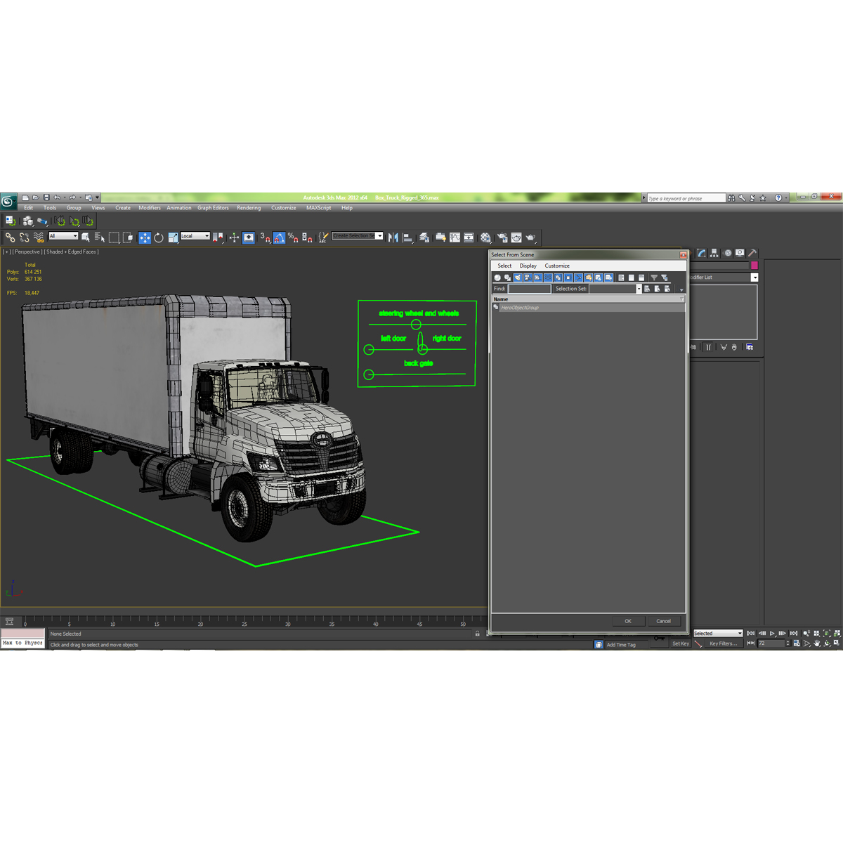 box truck rigged 3d model