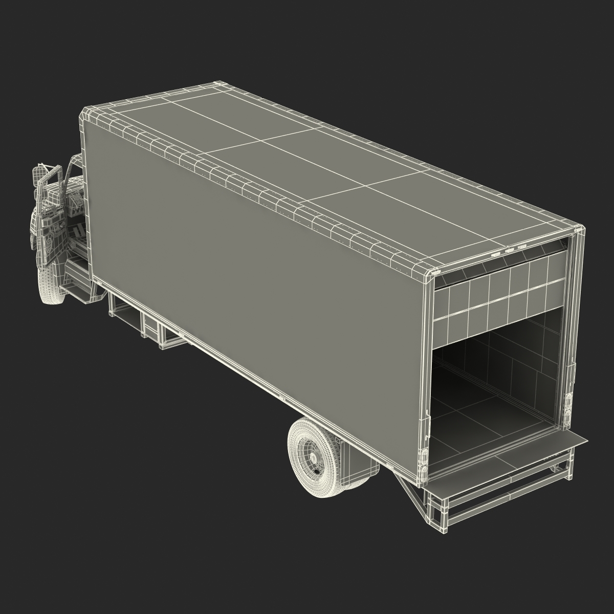 box truck rigged 3d model