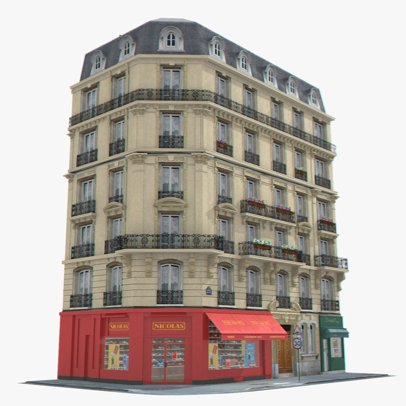 modèle 3D de Bâtiments européens photoréalistes City Set 4 - TurboSquid ...