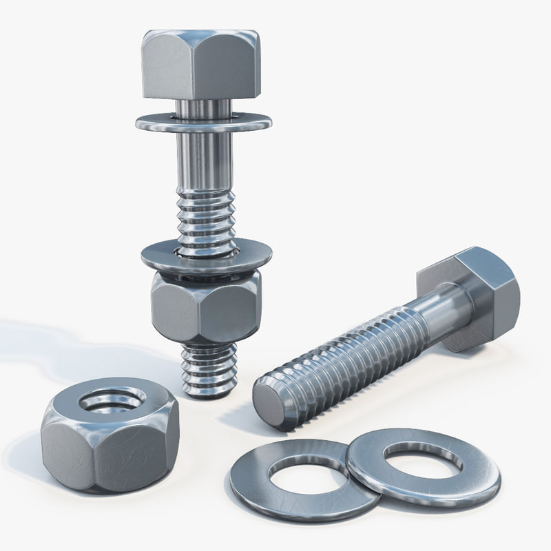 3d nut bolt model