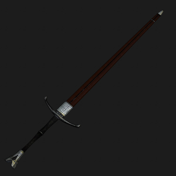 iron longsword sword 3d 3ds