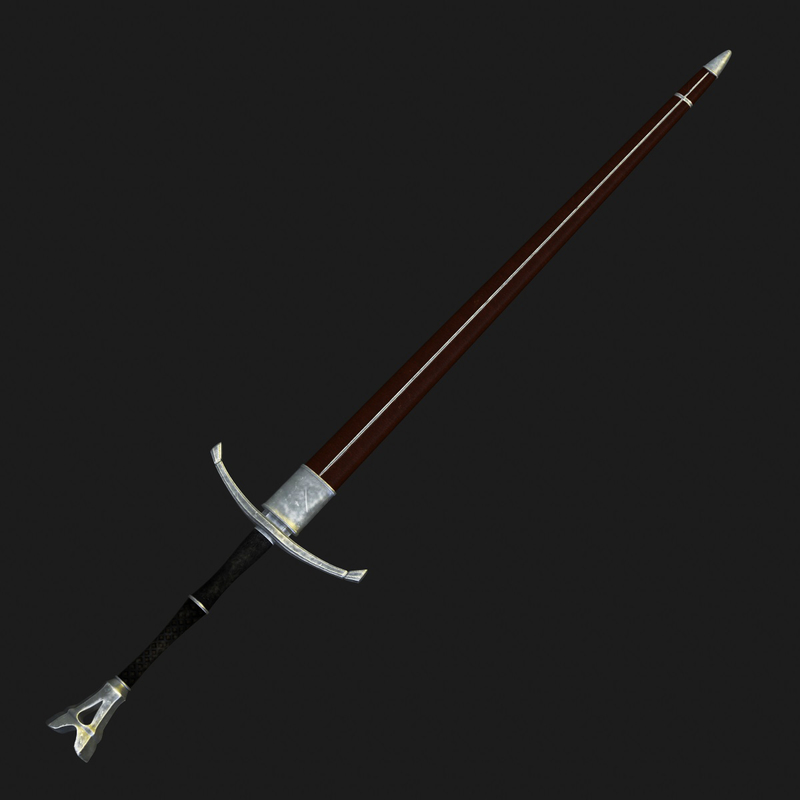 iron longsword sword 3d 3ds