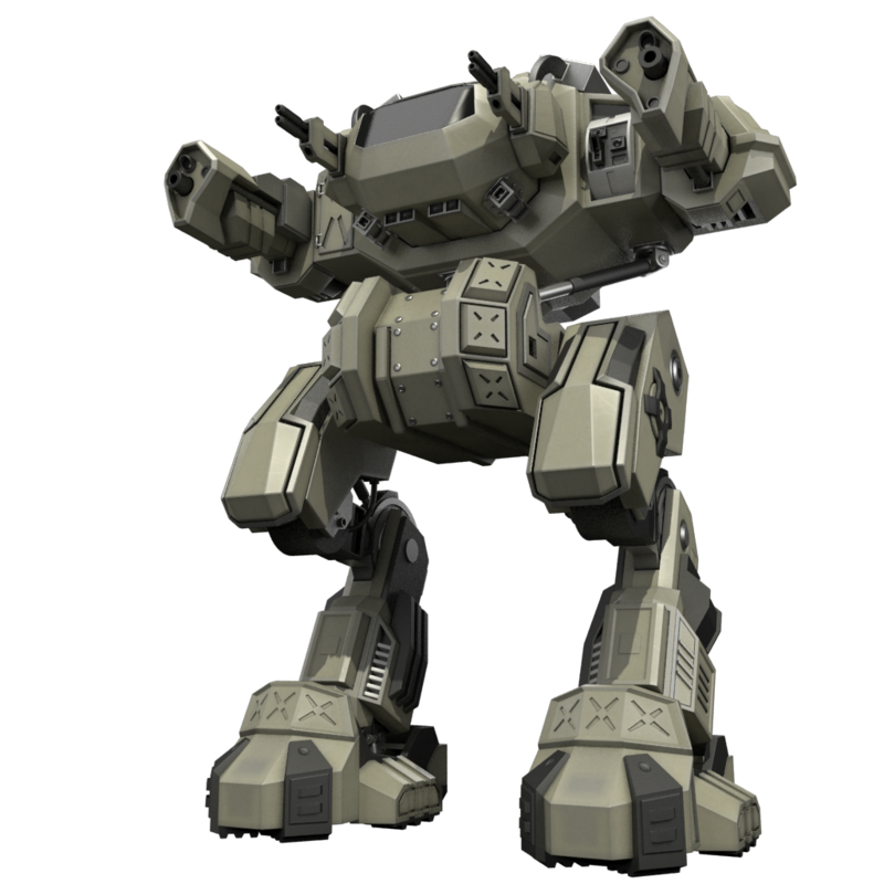 rigged battle mech 3d model