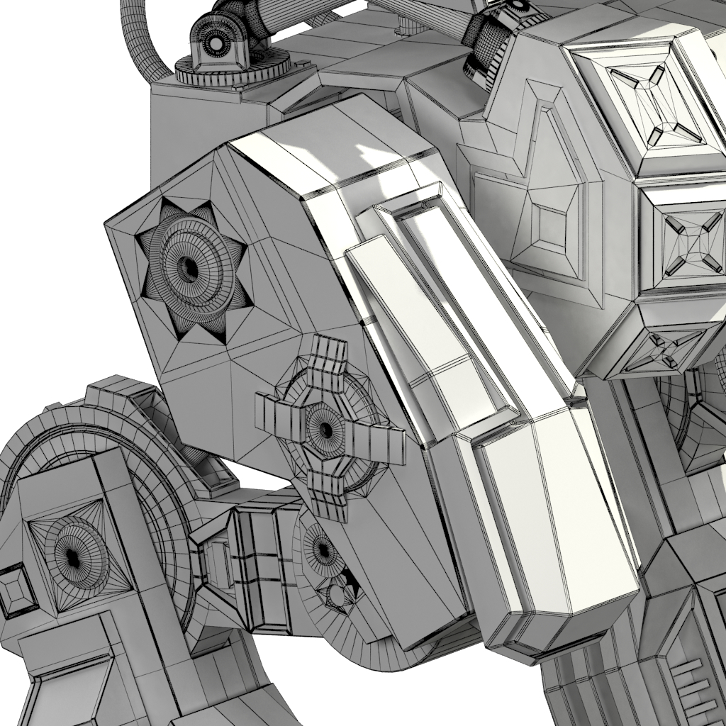 rigged battle mech 3d model