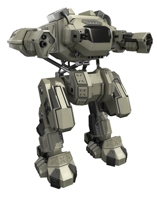 rigged battle mech 3d model