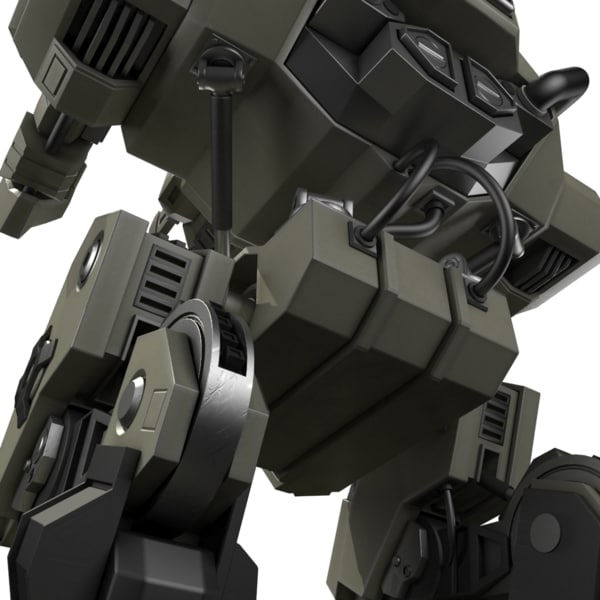 rigged battle mech 3d model