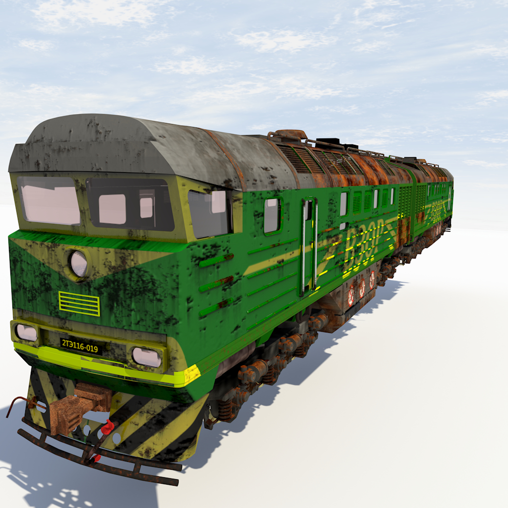3d model of soviet diesel locomotive 2te116