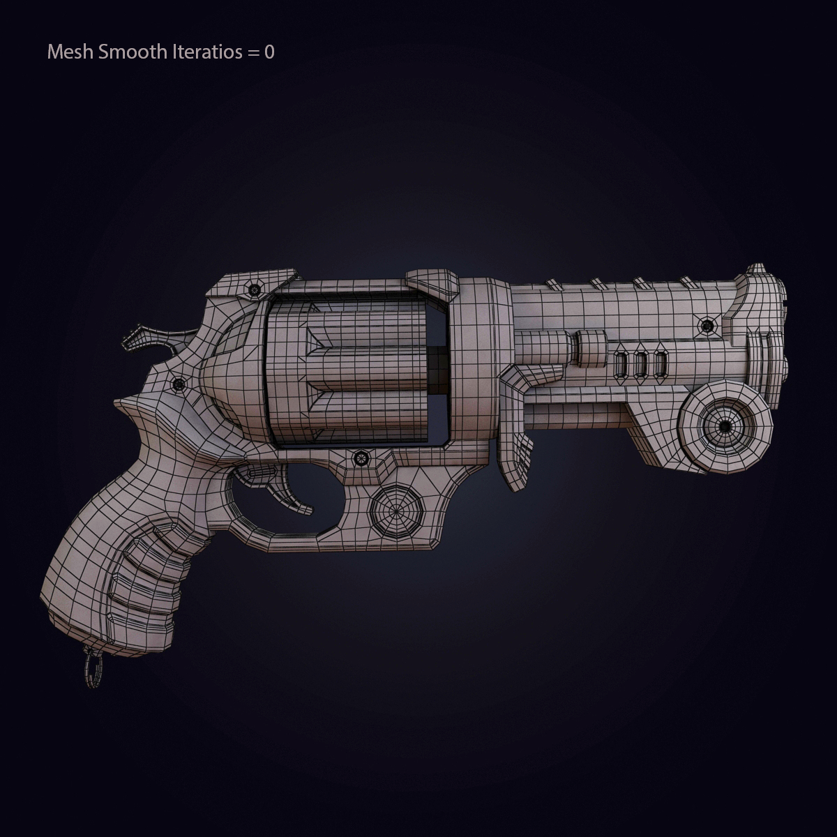 3d steampunk revolver model
