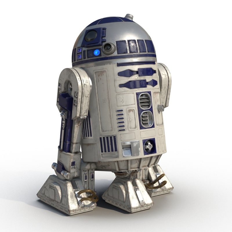 r2 d2 rigged modeled 3d model